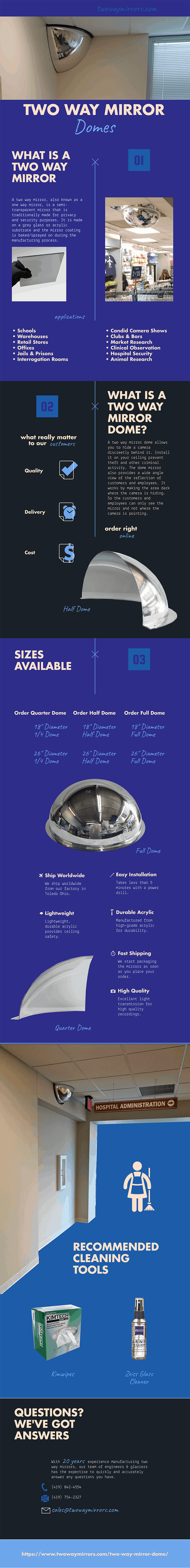 Two Way Mirror Dome | Outstanding Visibility For Hidden Camera